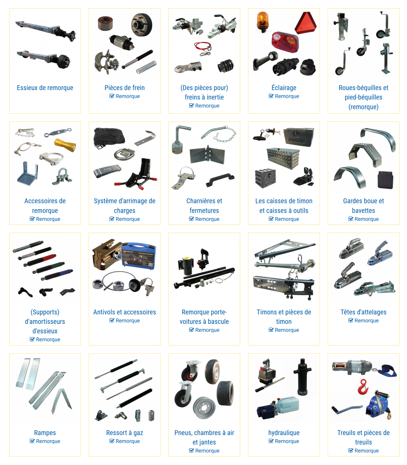 Accessoires pour remorques – Les Remorques De Huy